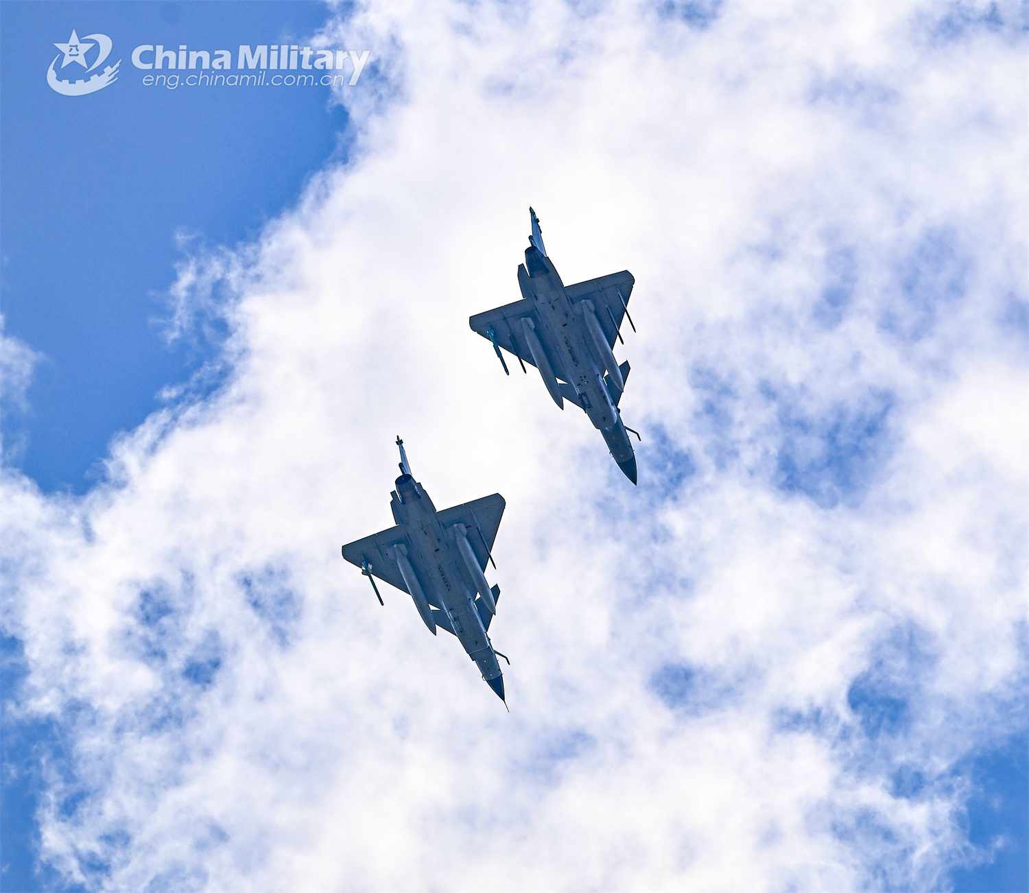 J-10 multi-role fighter jets participate in flight training