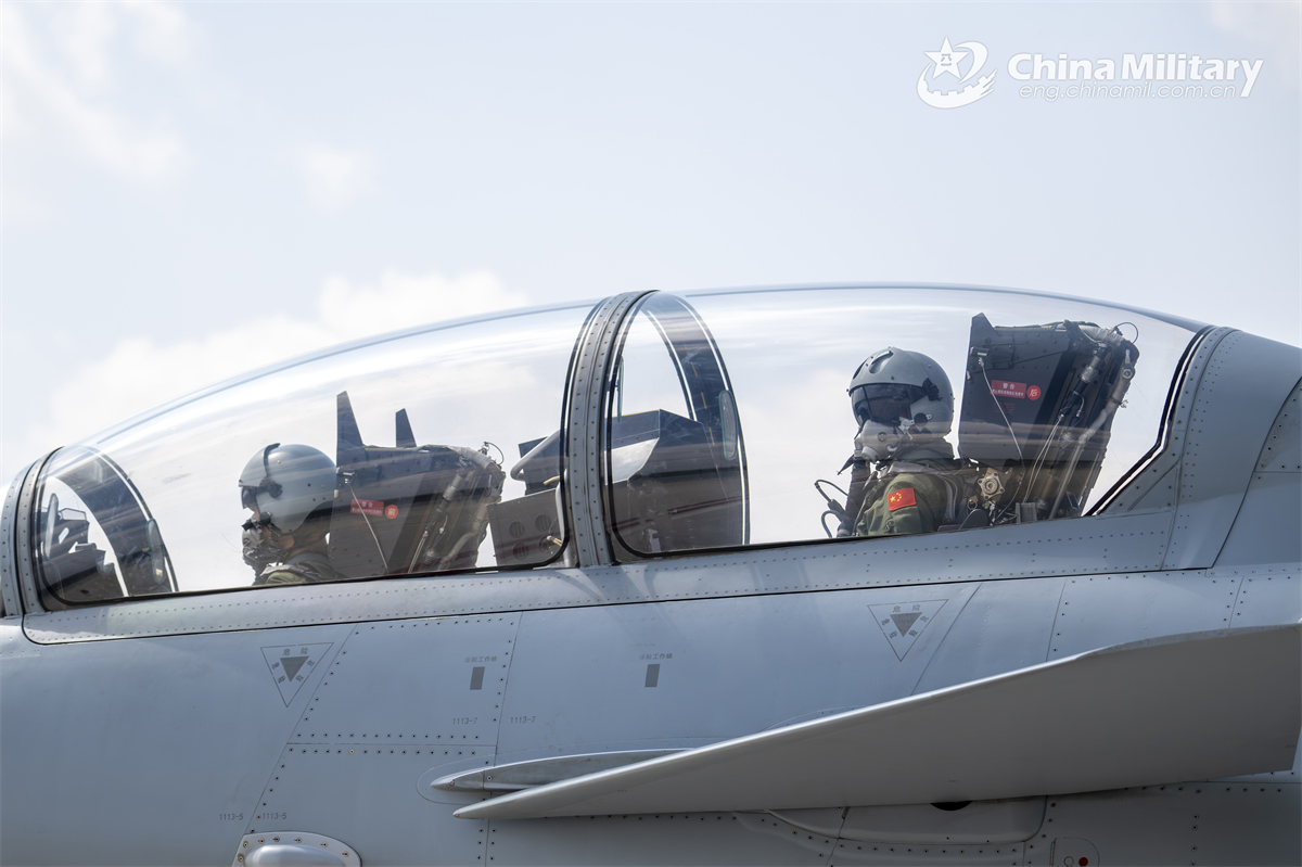 J-10 fighter jet fires rocket projectile