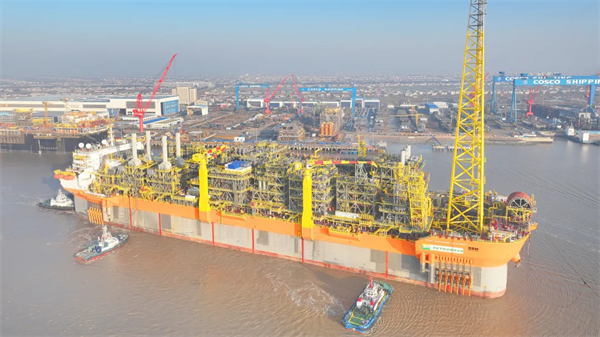 World's largest FPSO vessel sets sail from E China